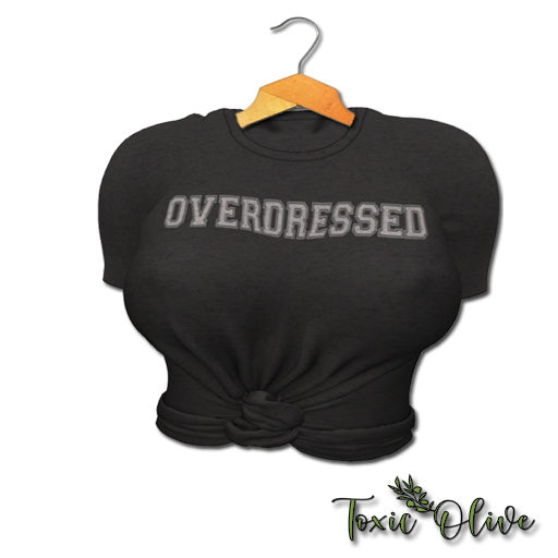 Second Life Marketplace - .Toxic Olive. Knotted Tee [Overdressed - Black]